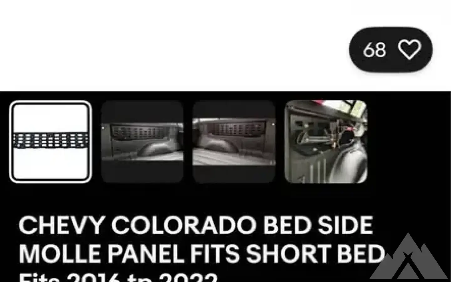 Molle Panel for Colorado 2016-2022 Chevy Short Bed – Used for $ 100.00 ...