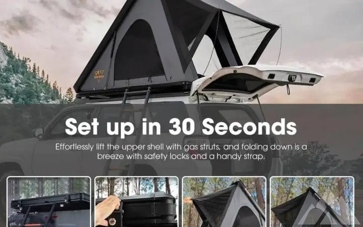 NEW! SUV-Truck Rooftop Hard Shell Tent Fits 2-3 | Roof Top Tent for ...